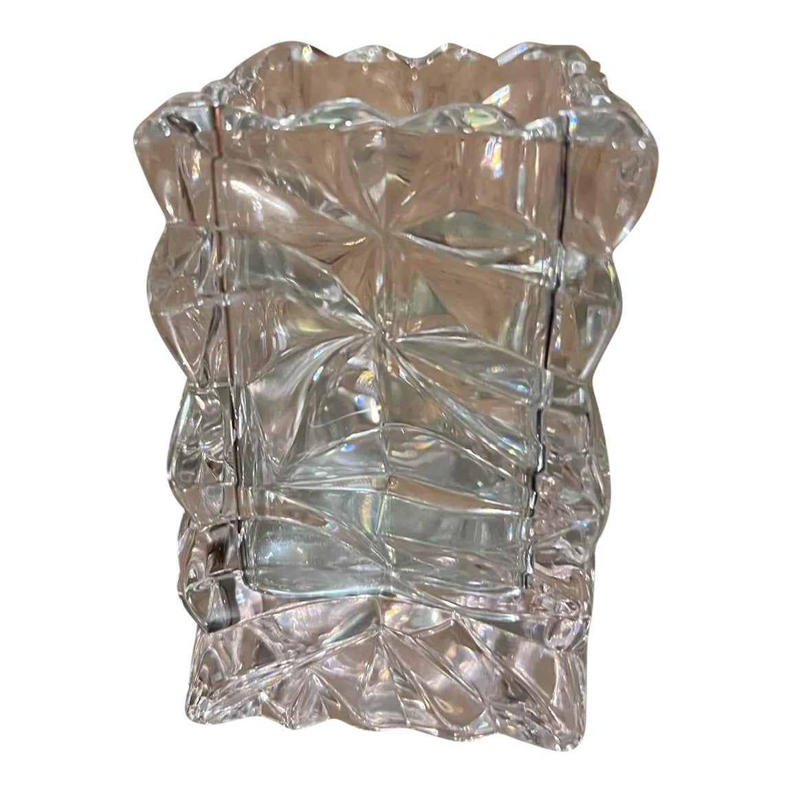 1970s Rosenthal Studio Linie Crystal Crinkle Vase Germany | Chairish