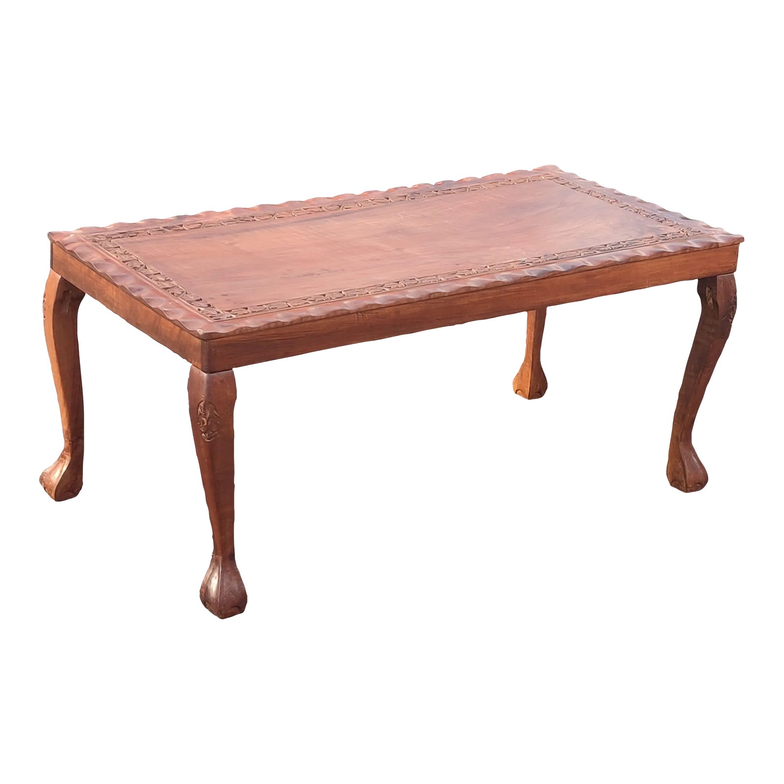 Early 20th Century Kashmir Vintage Hand Carved Rosewood Coffee Table ...