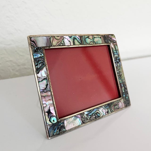 Abalone Shell and Alpaca Silver Picture Frame, 1950s | Chairish