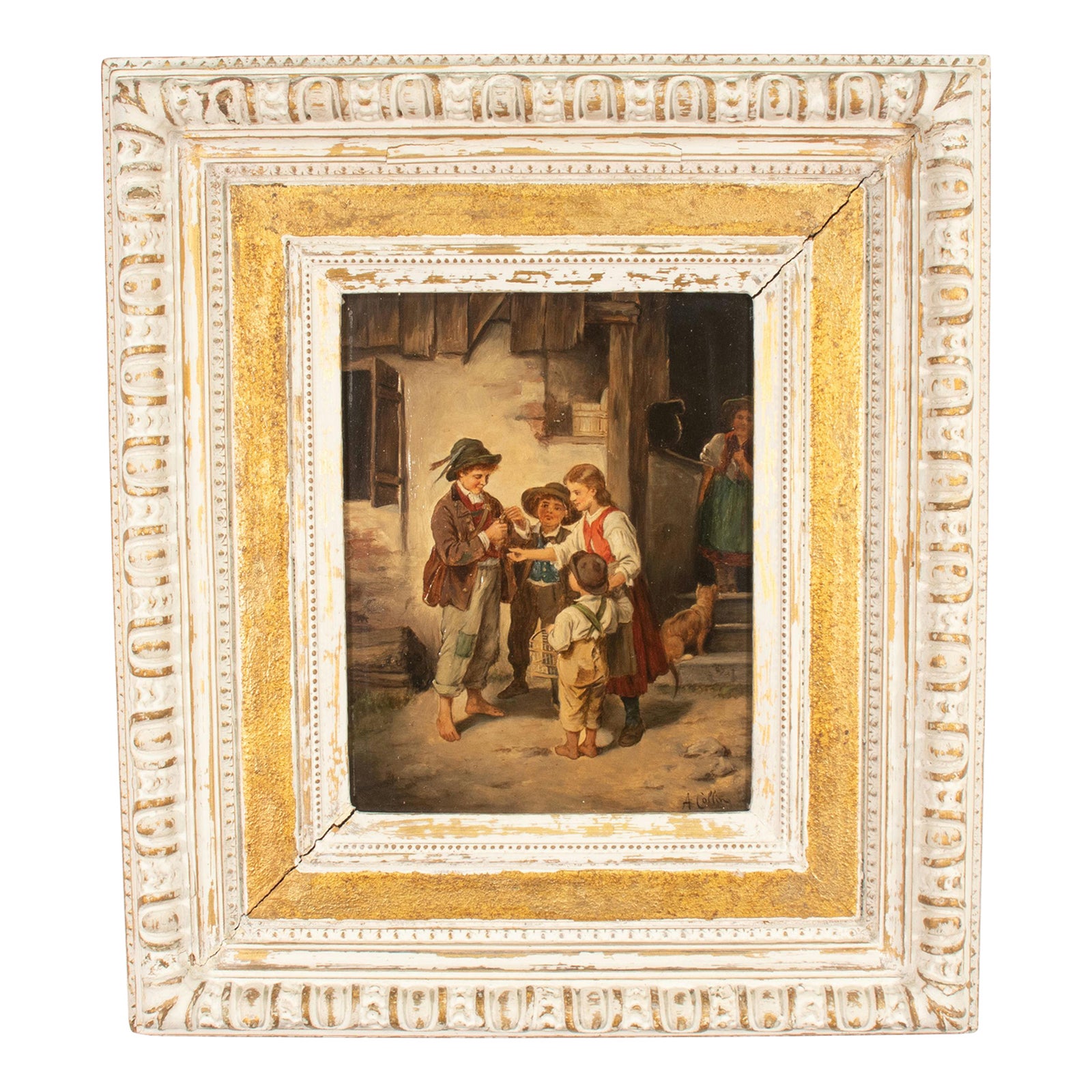 Early 19th Century Belgian Oil on Panel by André Collin (Belgian, 1862 ...