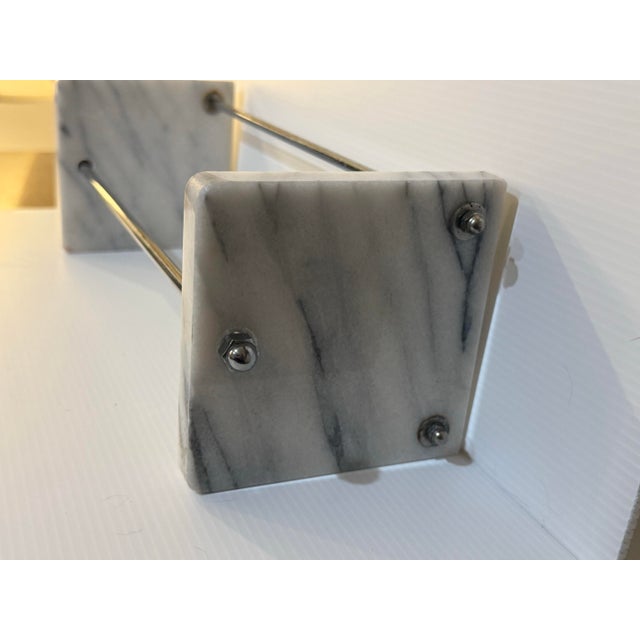 Vintage Modernist Marble & Chrome Cookbook Rack / Book Holder | Chairish