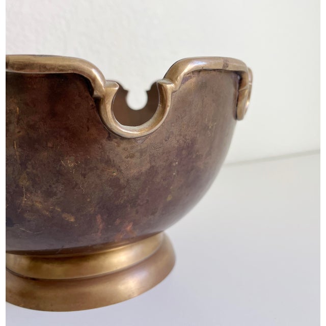 Vintage Scalloped Brass & Copper Crown Bowl | Chairish