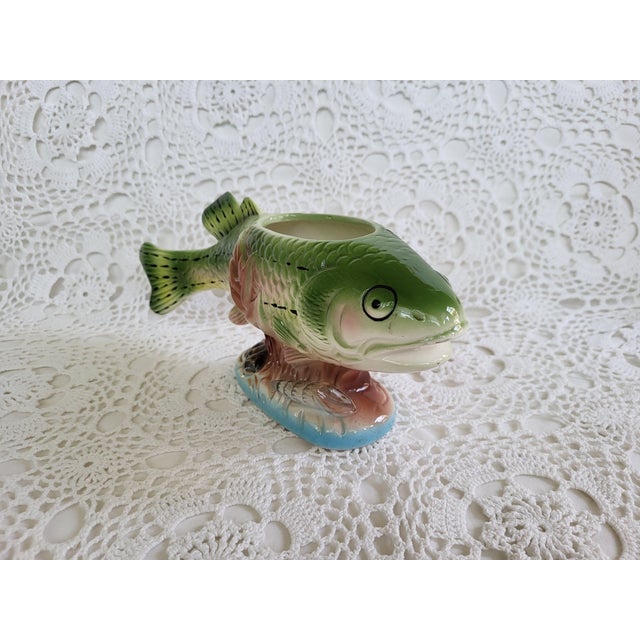 1960s Ceramic Majolica Fish Planter | Chairish