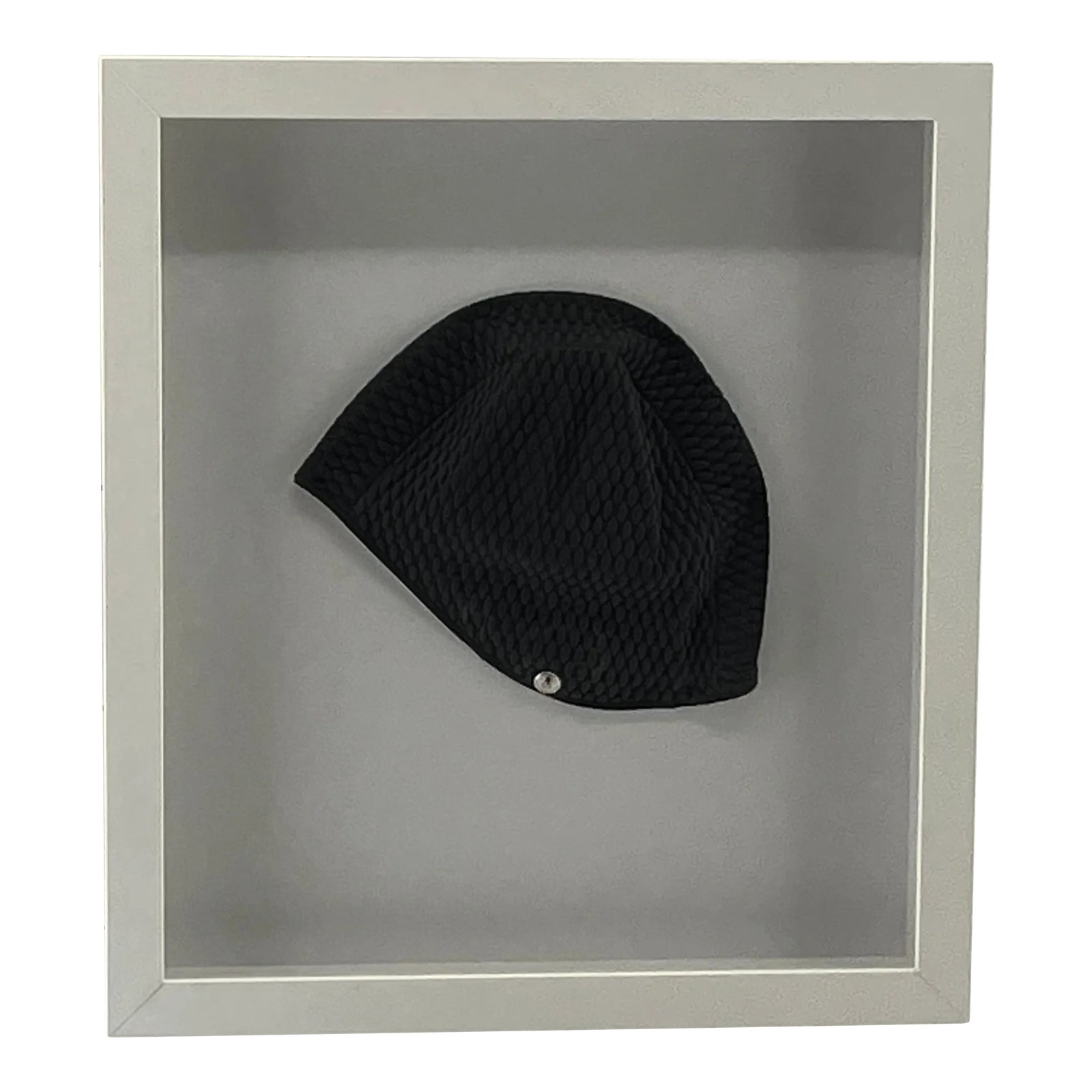 Framed Vintage Black Swim Cap | Chairish