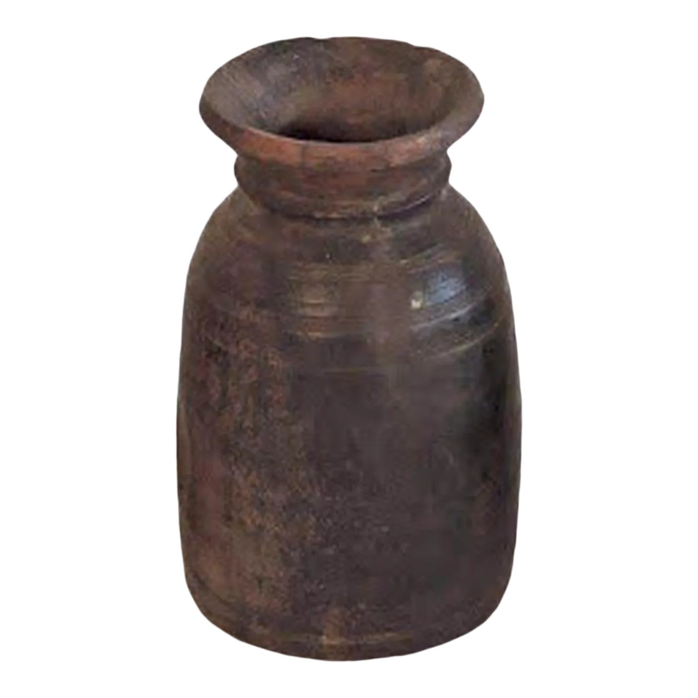 Vintage Teak Wood Oil Pot | Chairish