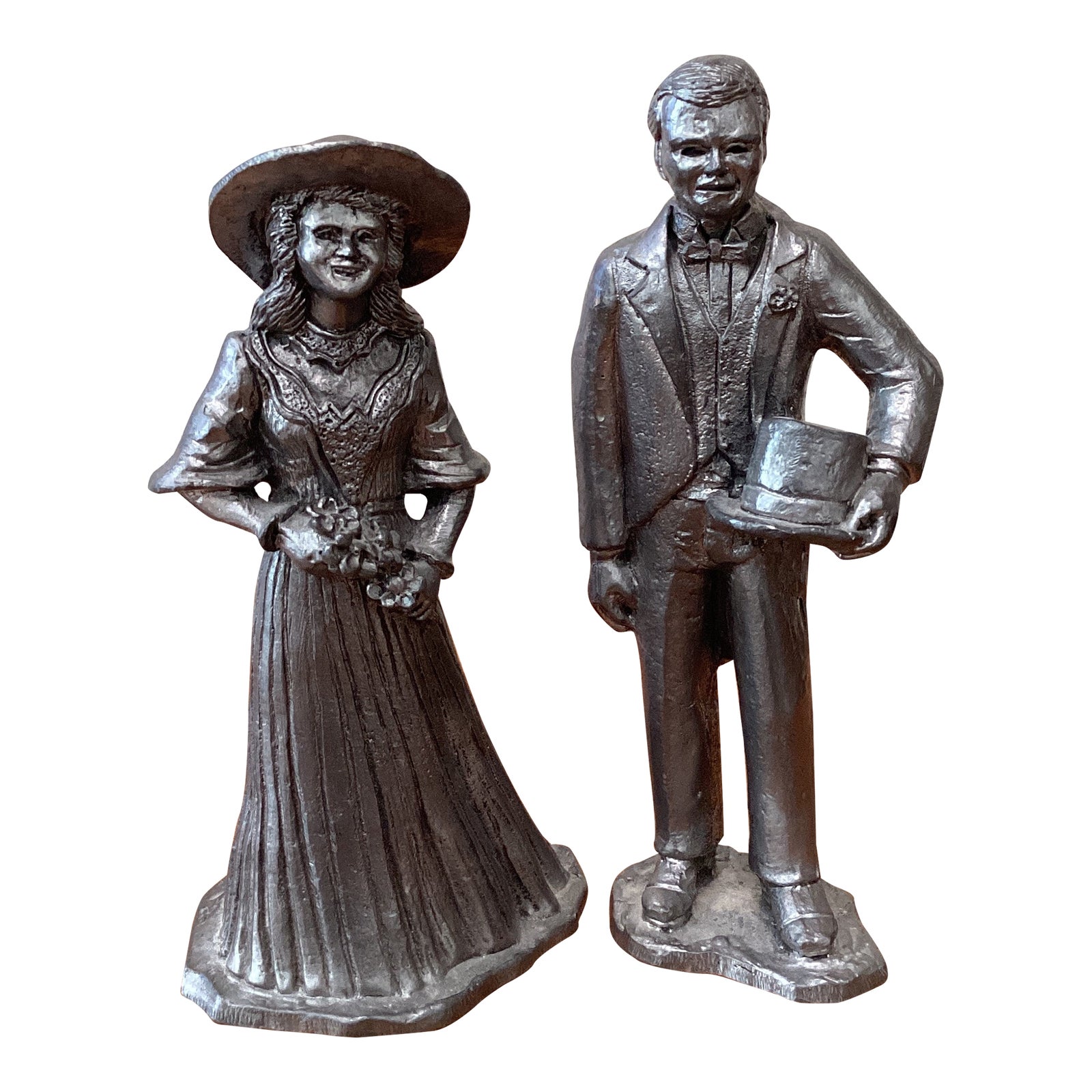 Vintage Handcrafted Michael Ricker Pewter Bride and Groom Wedding ...