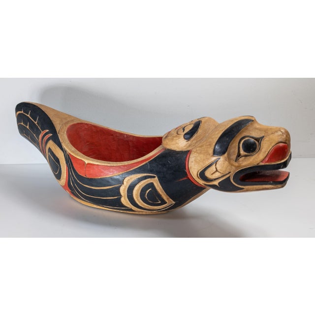 Late 20th Century Northwest Coast Native American Style Carved Wood ...