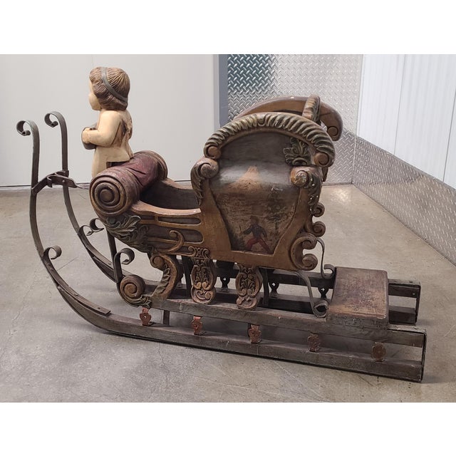 Vintage Antique Reproduction Decorative Sleigh With Putti | Chairish