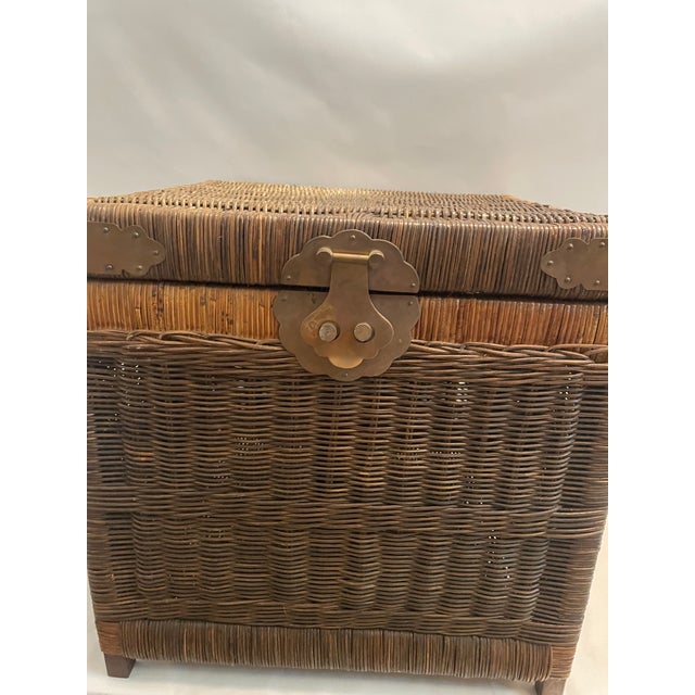 Wicker Trunk Storage Chest B | Chairish
