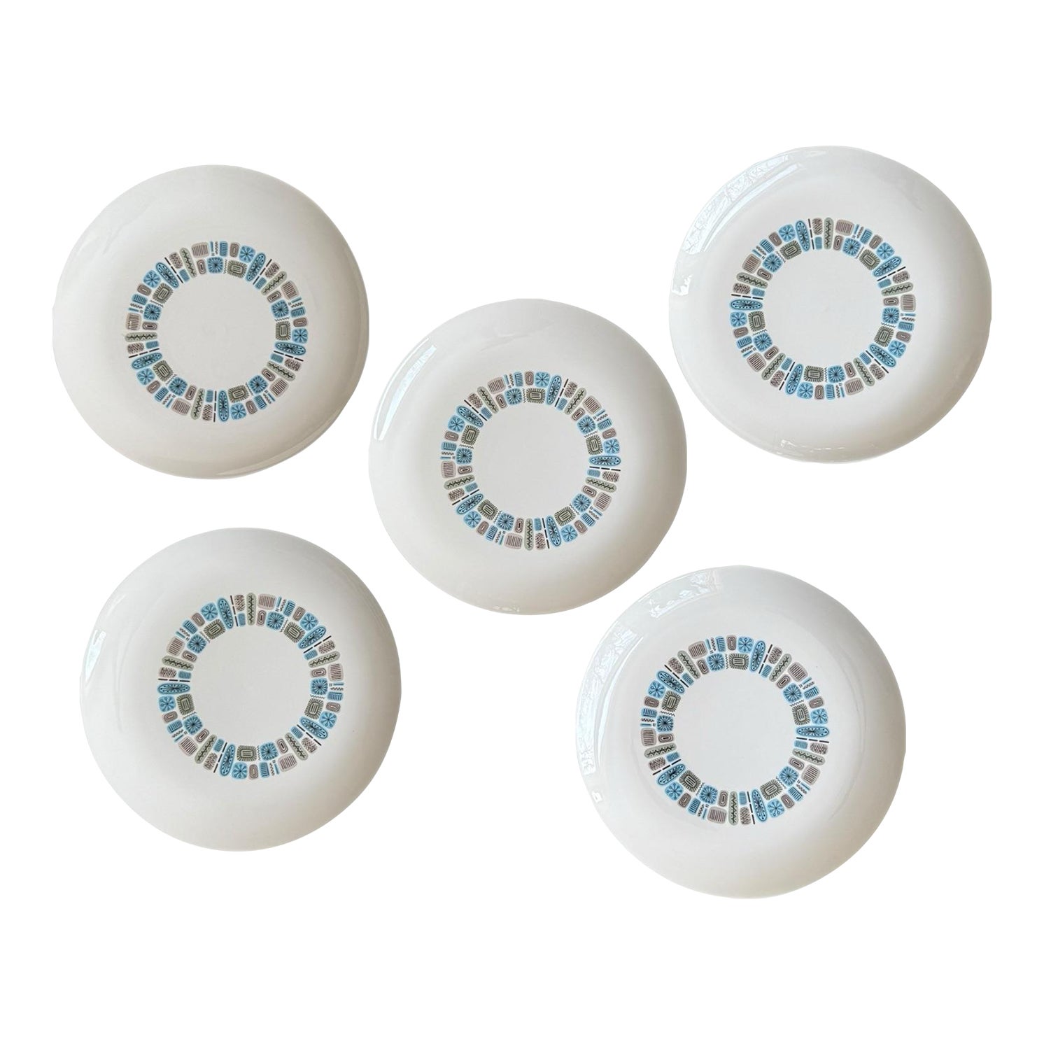 Mid-Century Modern Atomic Canonsburg Temporama Dinner Plates - Set of 5 ...