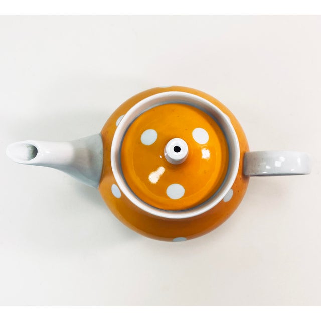 Vintage 1950s Soviet Mid-Century Modern Dulevo Orange Polka Dot Tea ...