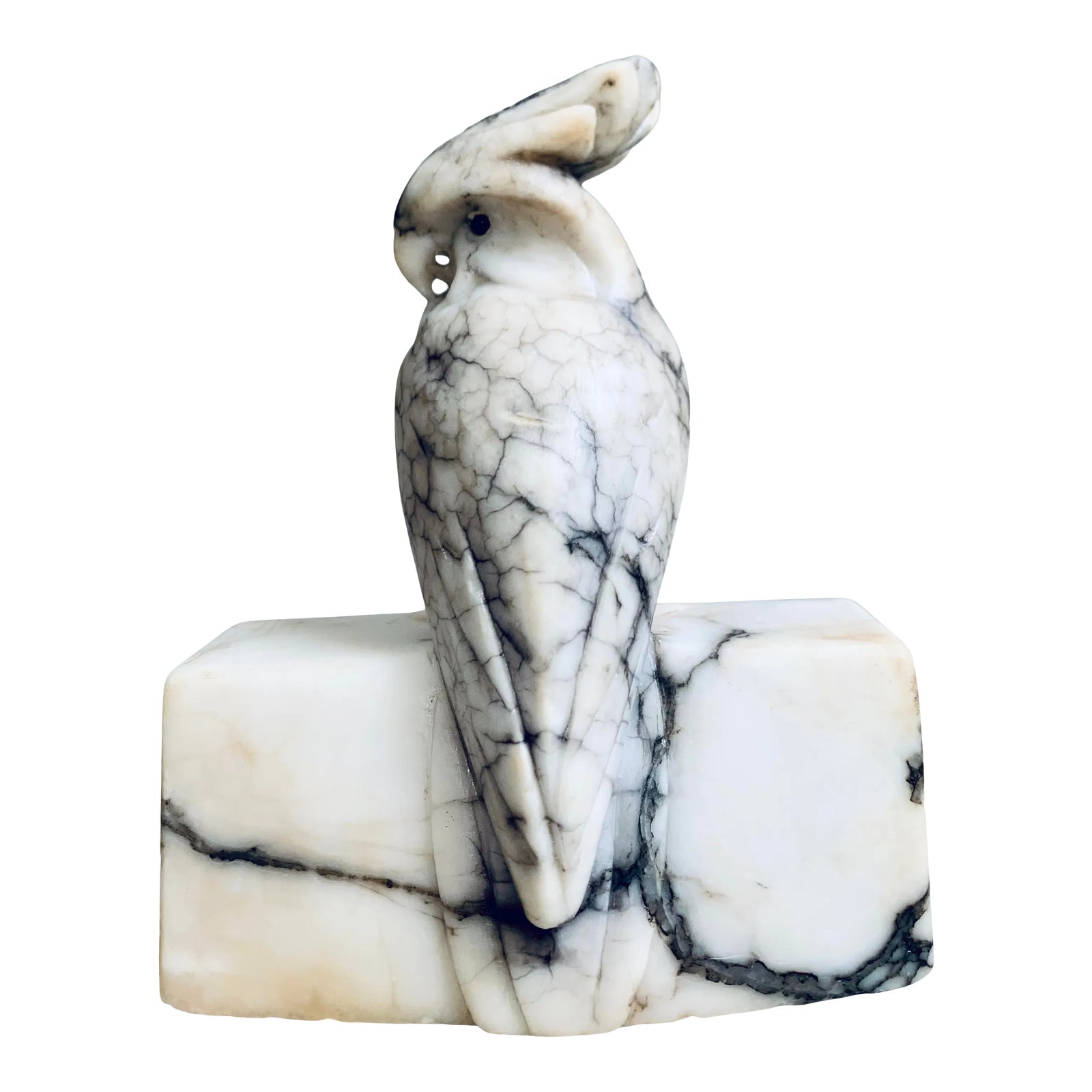 1930s Italian Marble Hand Carved Cockatoo | Chairish