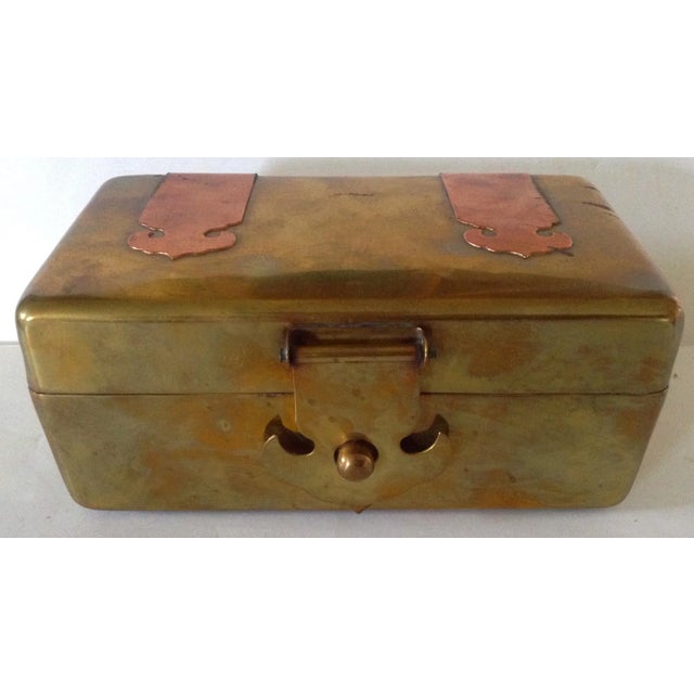 Rustic Brass & Copper Box | Chairish