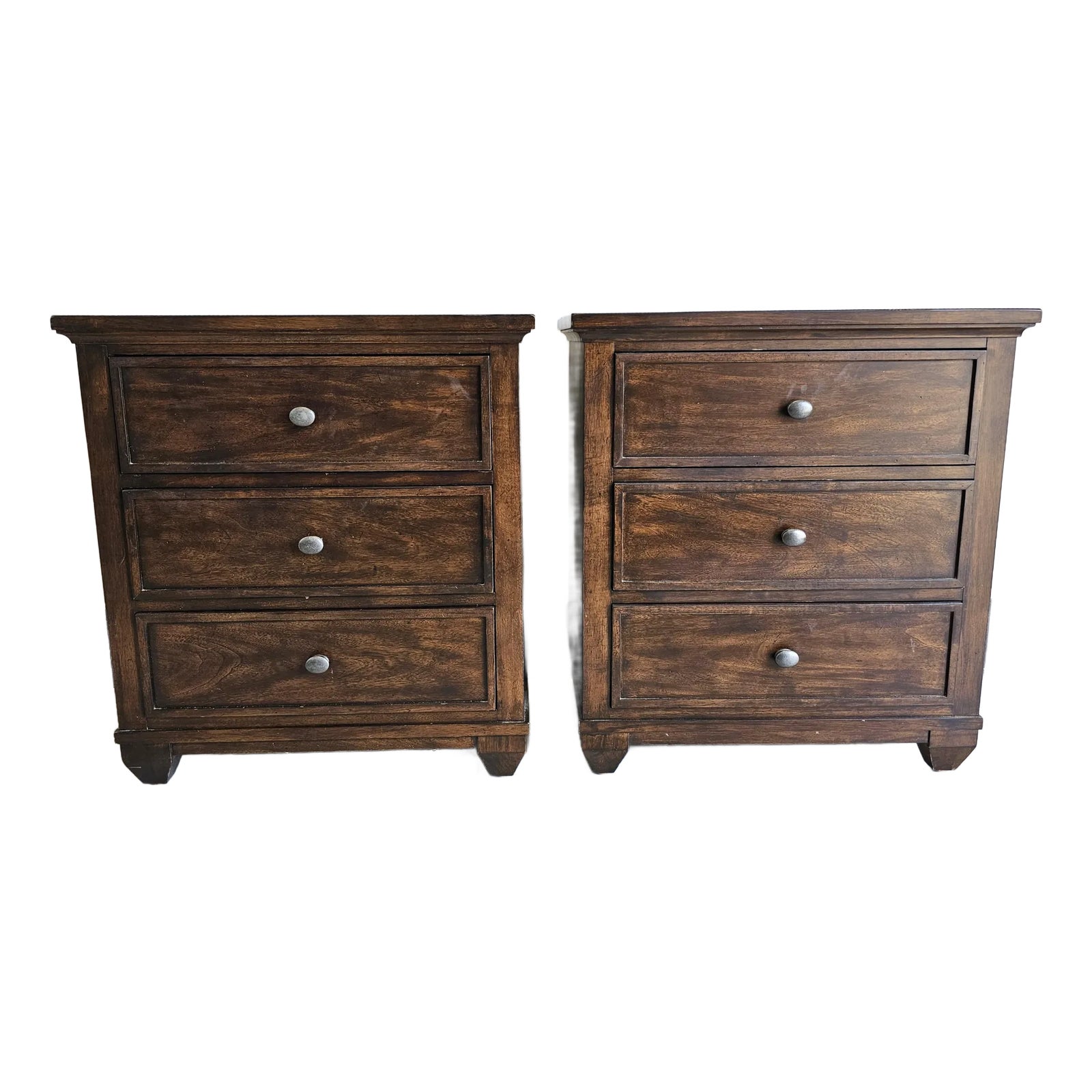 Pair Ethan Allen Reeves Collection Bedside Chests Nightstands | Chairish