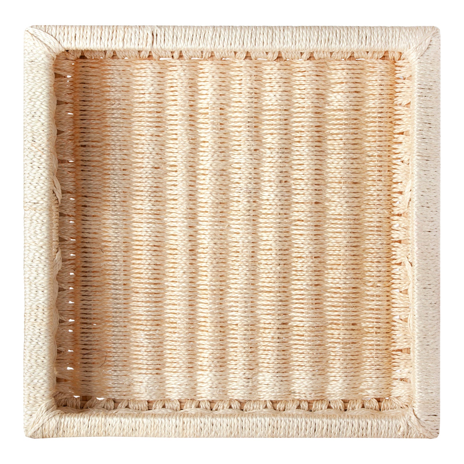 Large Square Sisal Tray Cream | Chairish
