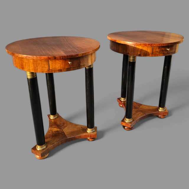 Early 20th Century Pair of Vintage Empire Style Gueridon Side Tables ...