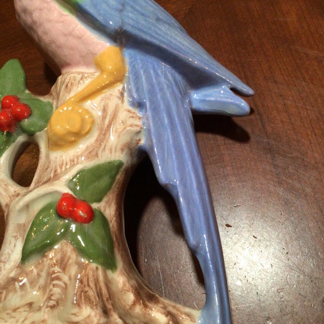 Vintage Hand Painted Colorful Porcelain Parrot Figurine | Chairish