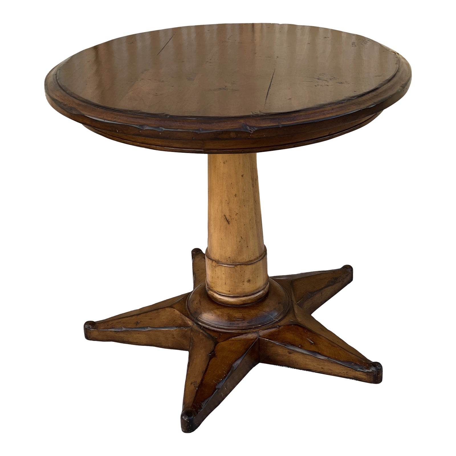 Woodland Furniture Star Base Side Table | Chairish