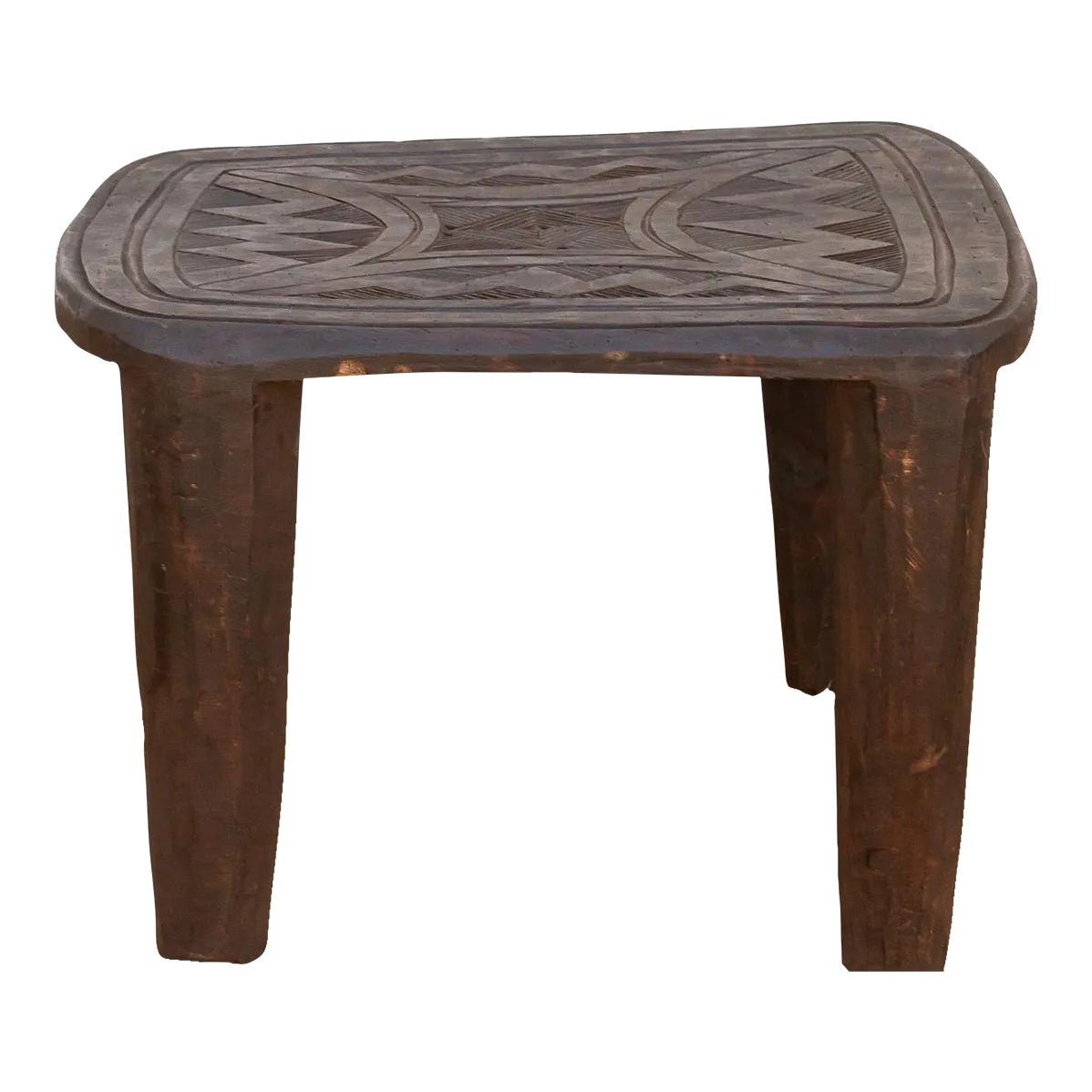 Authentic Carved Top Dukoci Nupe Table | Chairish