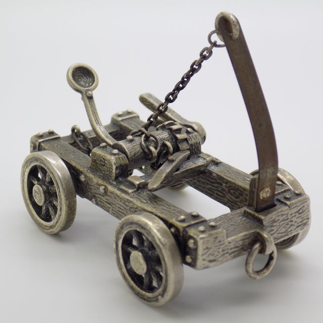 Vintage Italian Handmade Genuine Silver Large Rare Working Catapult ...