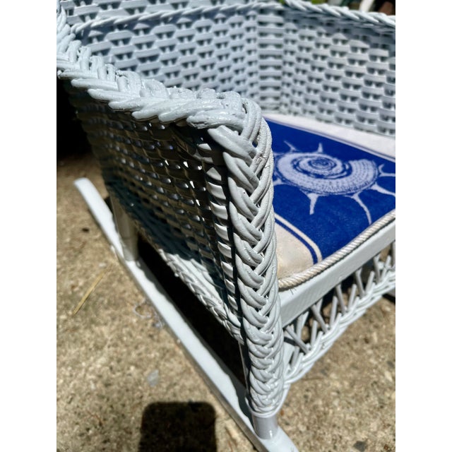 Traditional Children's White Wicker Rocking Chair | Chairish