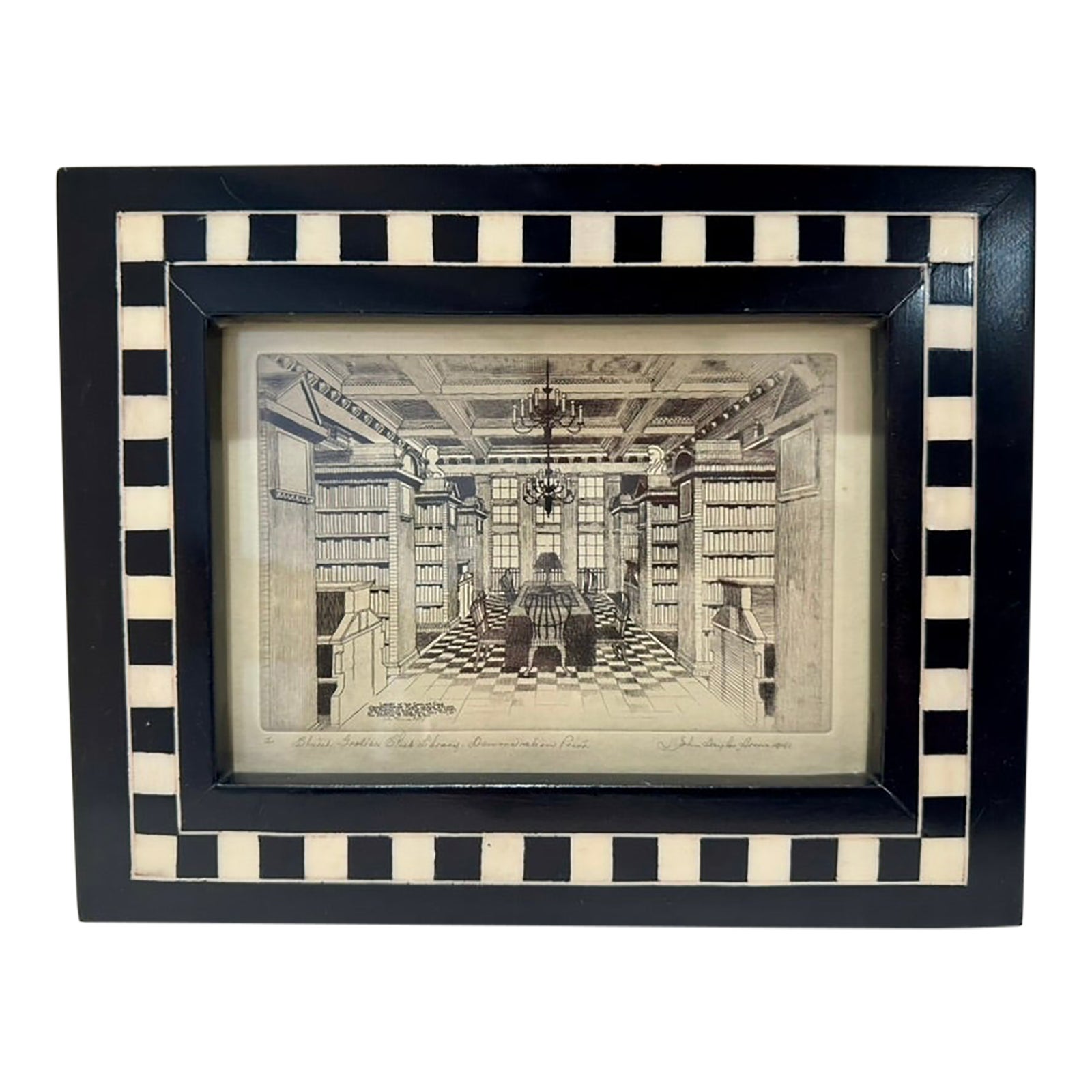 John Taylor Arms Grolier Club Library Etching 1961 | Chairish