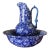 1930s Blue & White Floral Calico Pitcher & Bowl Signed Victorian Ware ...
