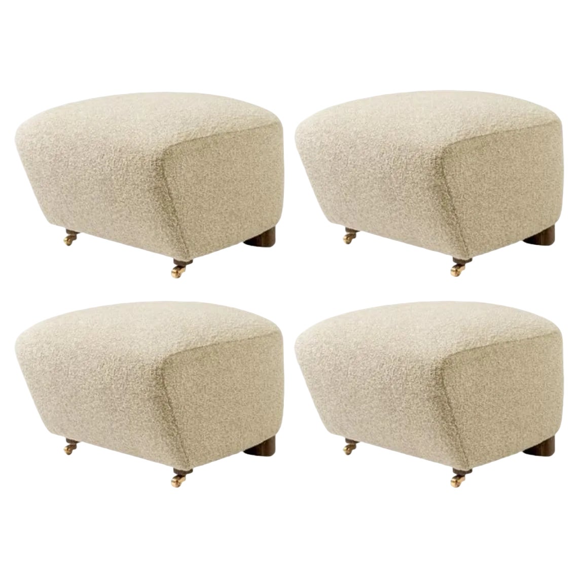 Beige Smoked Oak Sahco Zero the Tired Man Footstools by Lassen, Set of ...