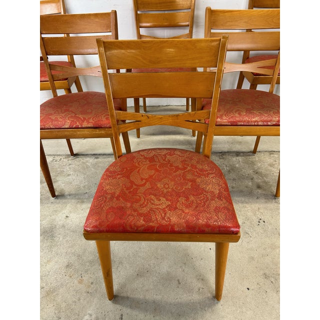 Set of 6 Mid Century Maple Dining Chairs in the Style of Heywood ...