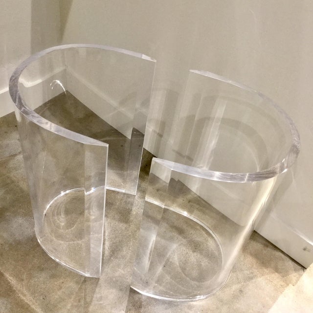 1970s Curved Lucite Table Bases - a Pair | Chairish