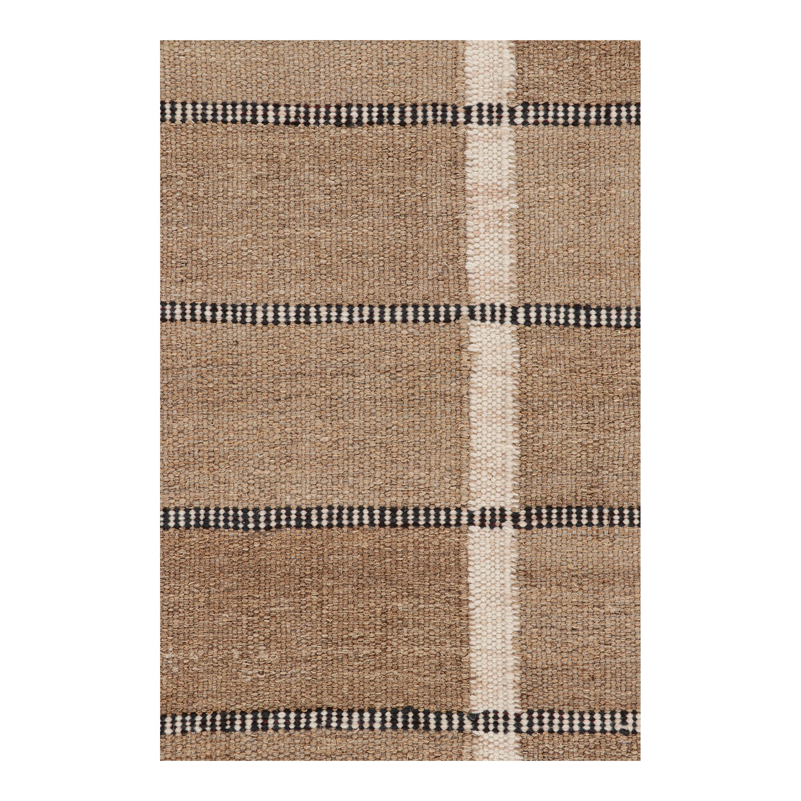 Rug & Kilim’s Scandinavian Style Square Rug in Beige-Brown Geometric ...