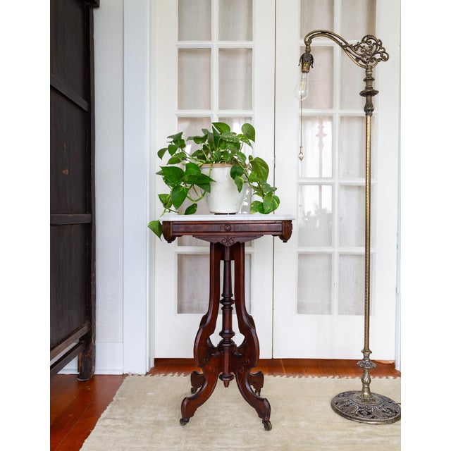 Late Victorian Ornate Bridge Arm Floor Lamp With Pierced Base | Chairish