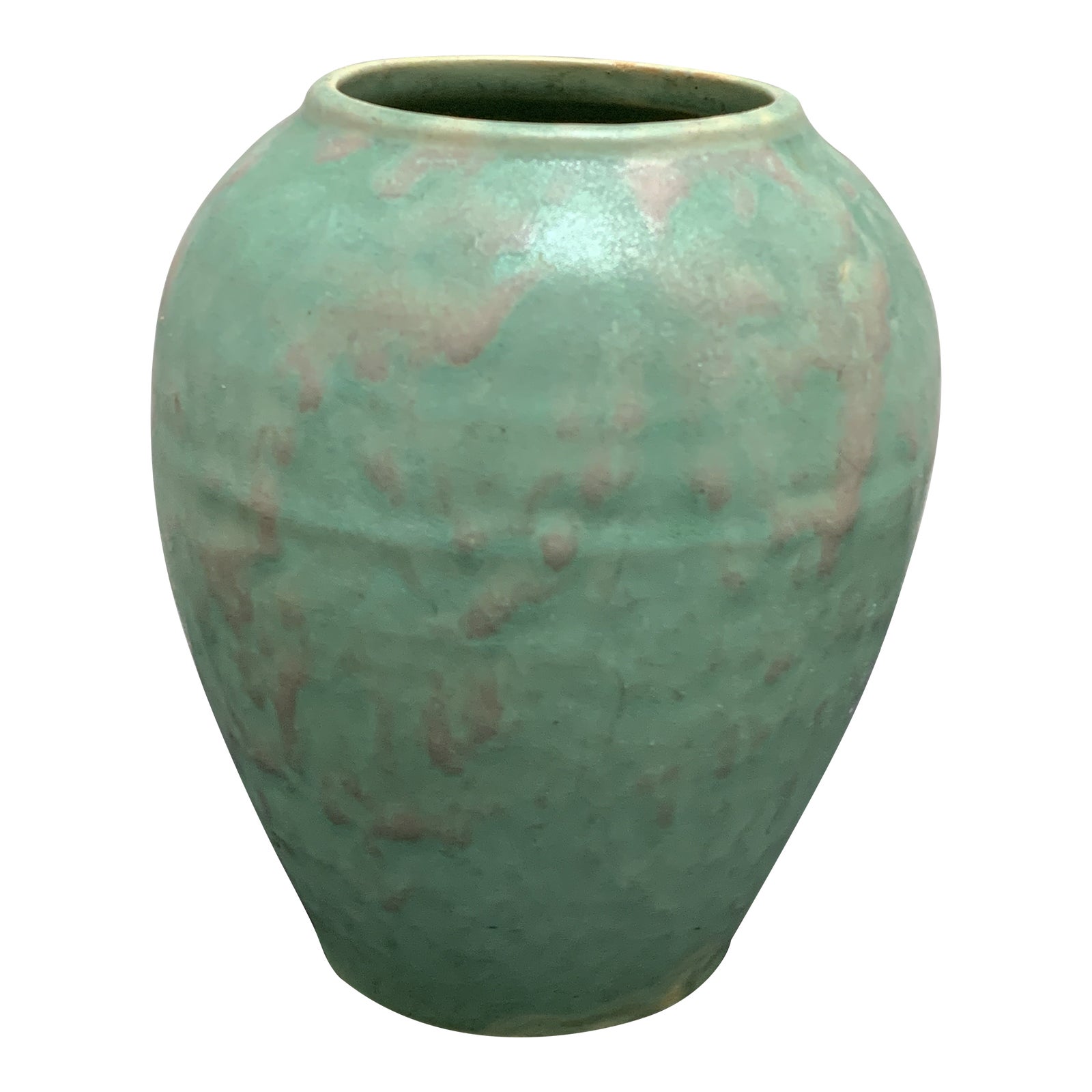 Vintage Rustic Handmade Turquoise Pottery Vase | Chairish