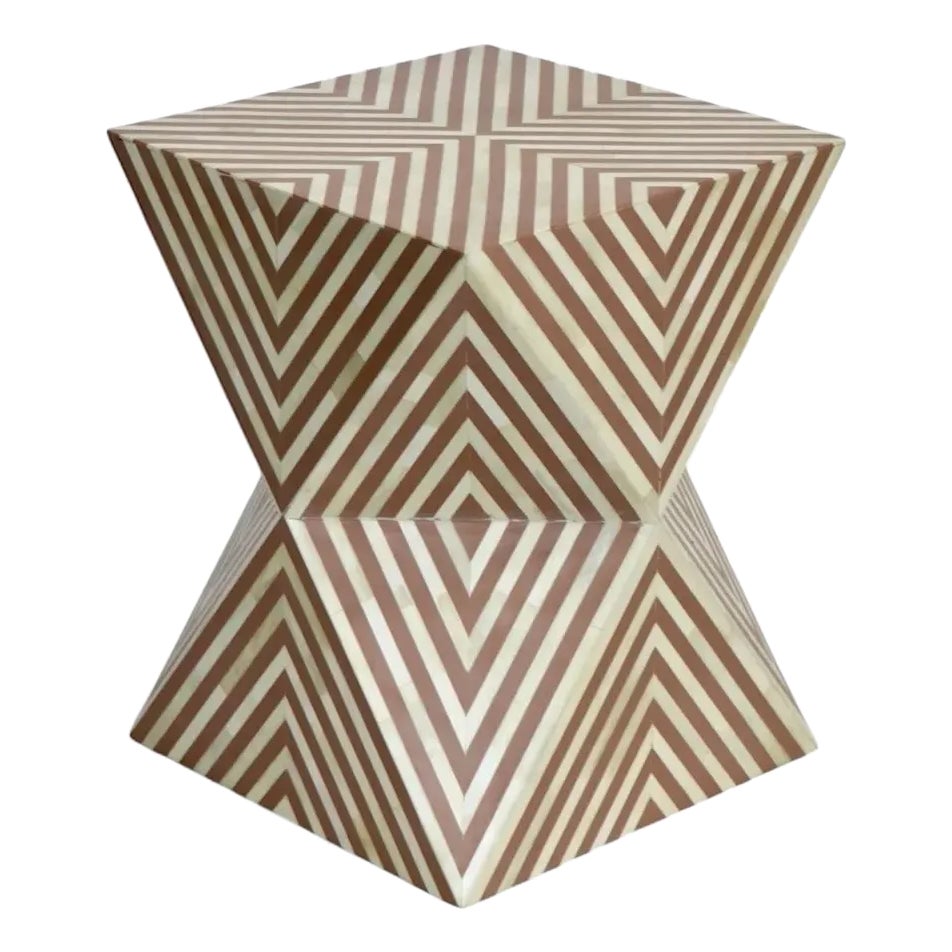 Visionary Bone Inlay Side Table | Chairish