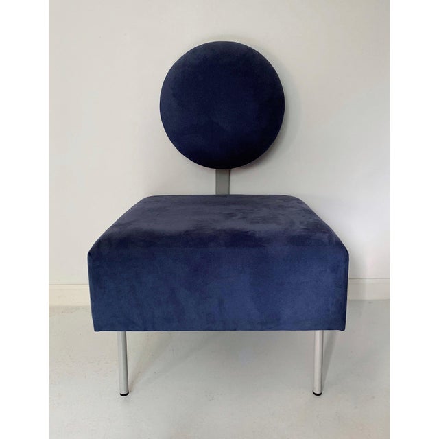 Vintage Andreu World Contemporary Blue Square Lounge Chair | Chairish