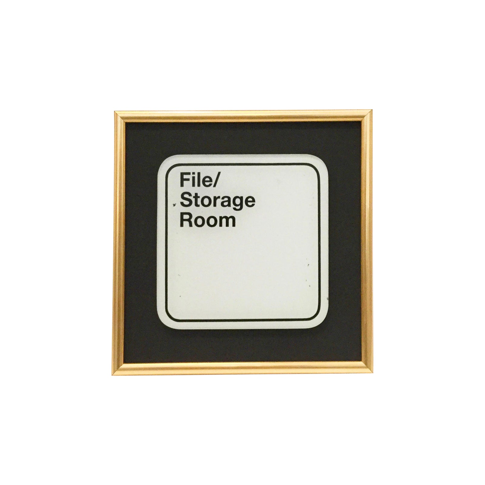 Late 20th Century Framed File/ Storage Room Sign | Chairish