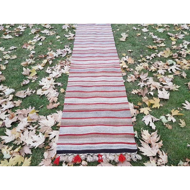 Vintage Handmade Rag Runner Extra Long RunnerTread - 1′12″ × 30′6 ...