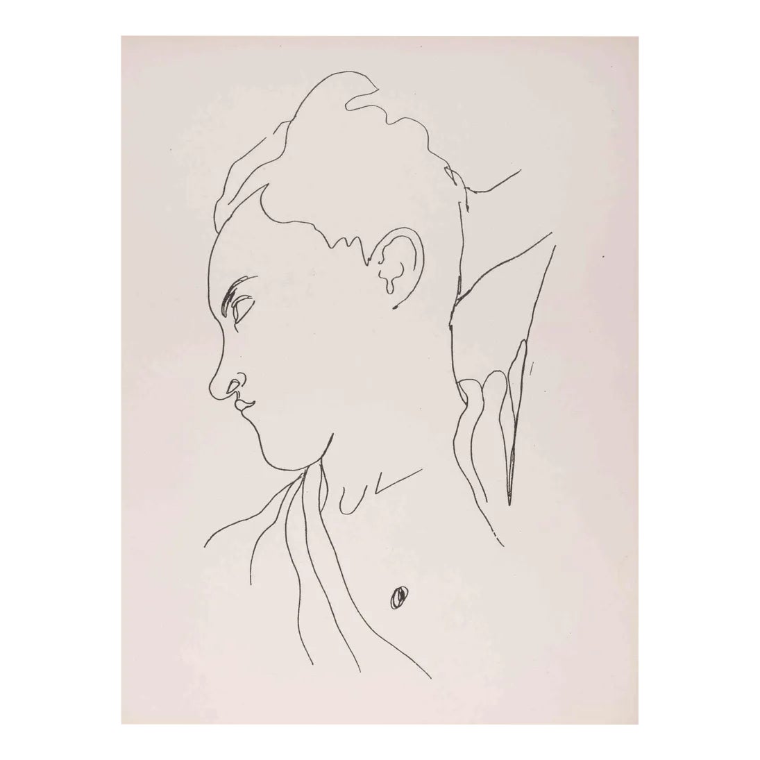 Jean Cocteau, Portrait de Jean Desbordes, Lithograph, 1929 | Chairish
