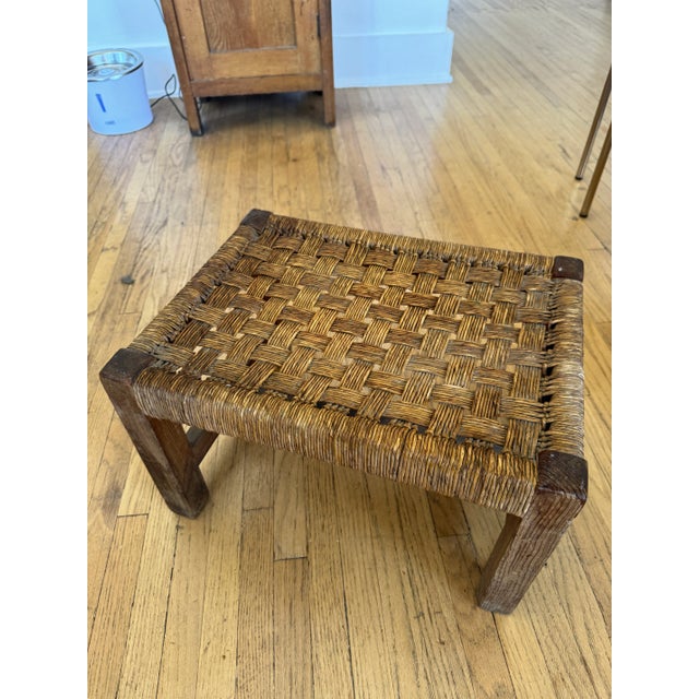 1950s Vintage Ottoman Weave Stool | Chairish