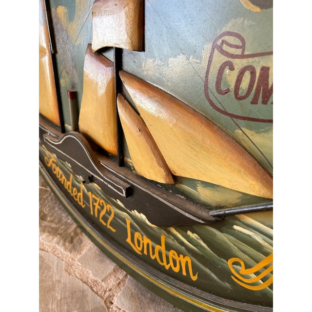 1980s Plymouth Lines Shipping Company 3-D Painted Sign | Chairish