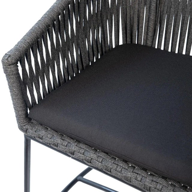 Black & Grey Rope Outdoor Dining Chair | Chairish