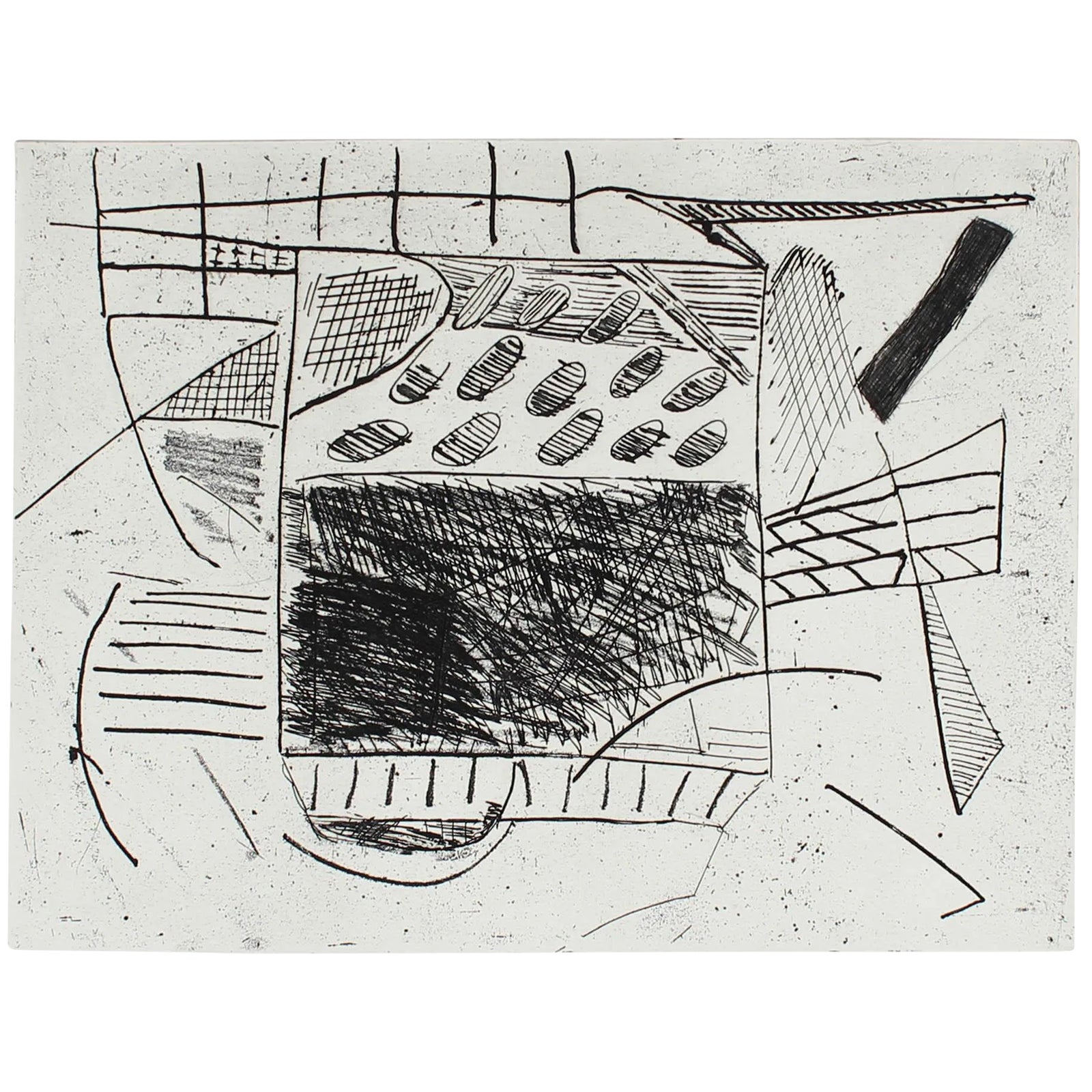 Gary Lee Shaffer "Passing Through" Monochromatic Abstract Etching ...