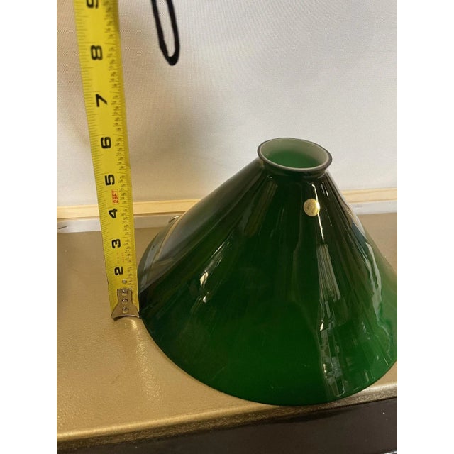 Vintage Early 20th Century Green Glass Lamp Shade Made in Poland | Chairish