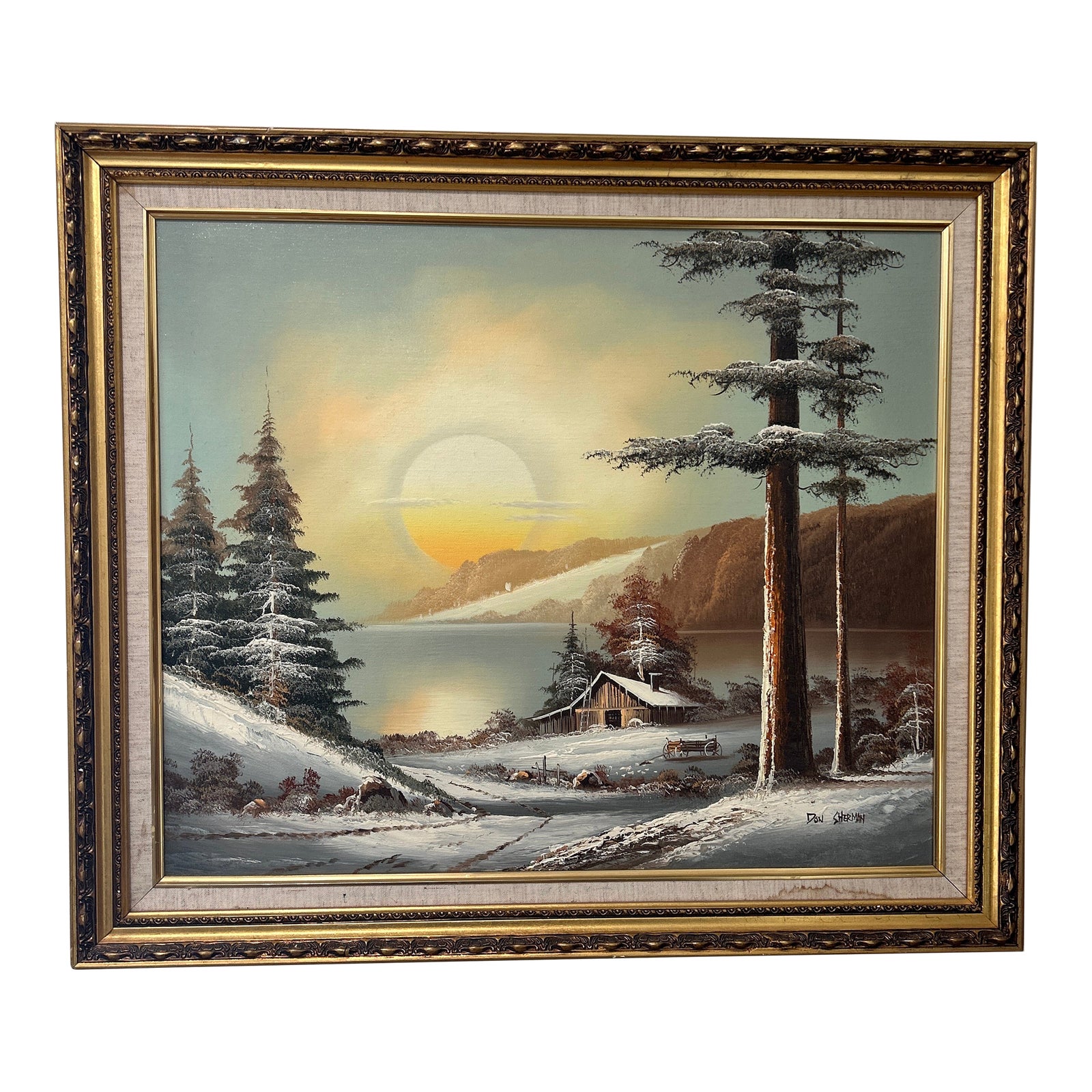 Late 20th Century Original Painting on Canvas by Don Sherman Landscape ...