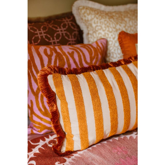 Palais Jackie Rust & Sand Decorative Pillow | Chairish