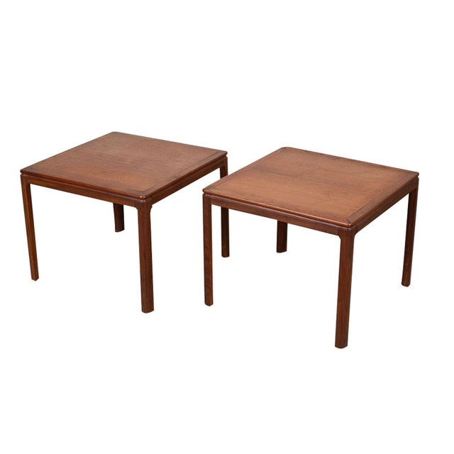 1970s Pair Mid-Century Danish Dux Teak Side Tables Parson Style | Chairish
