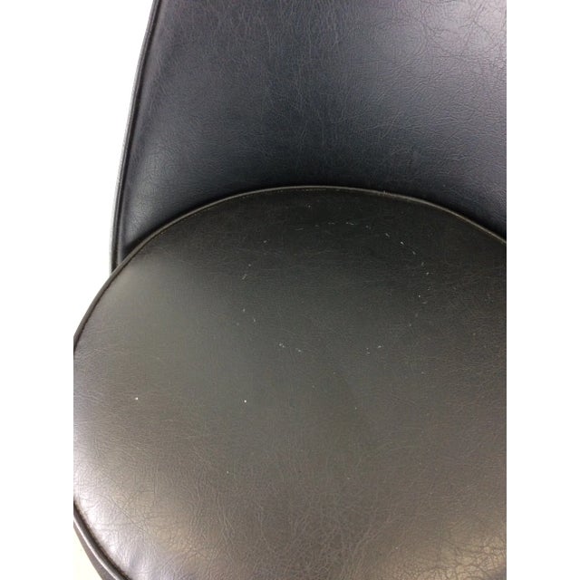 Set of 3 Mid Century Modern Black Vinyl Bar Stools | Chairish