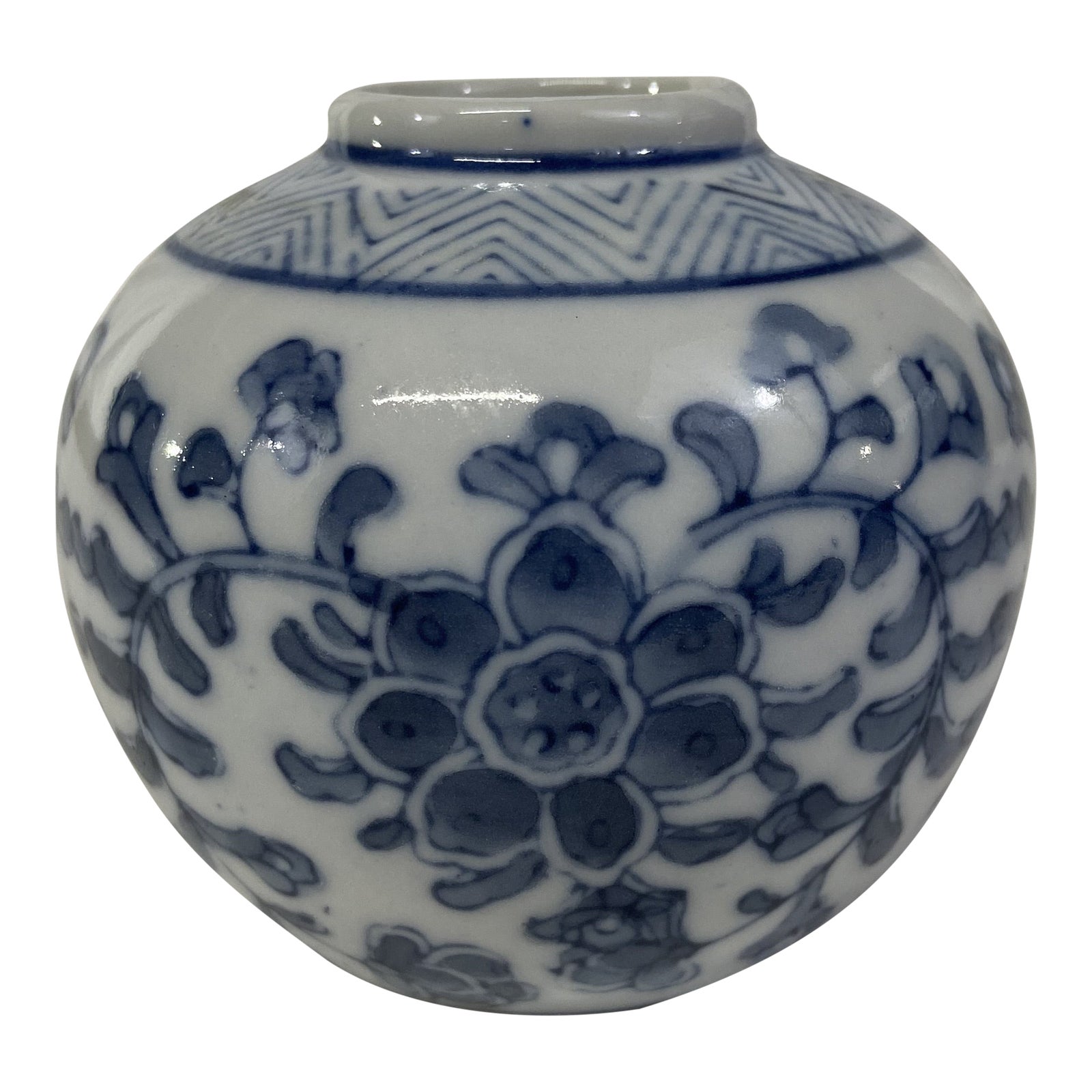 Small Chinese Blue and White Porcelain Vase | Chairish