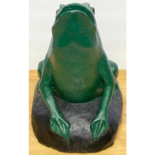Large Antique Cast Iron Seated Frog Door Stop | Chairish