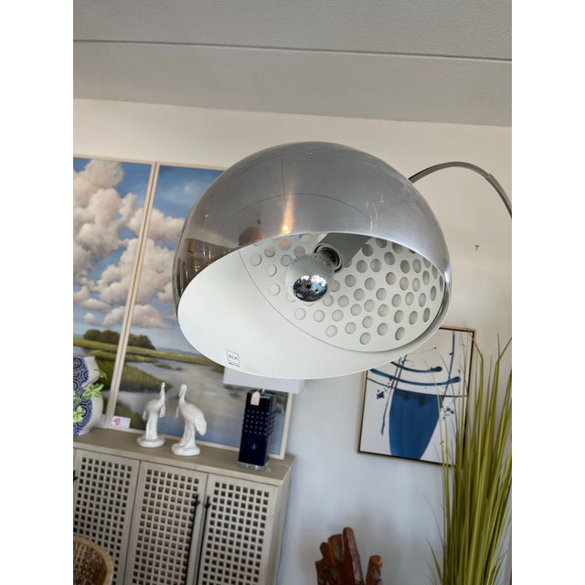 Large Marble Base Arched Floor Lamp` | Chairish